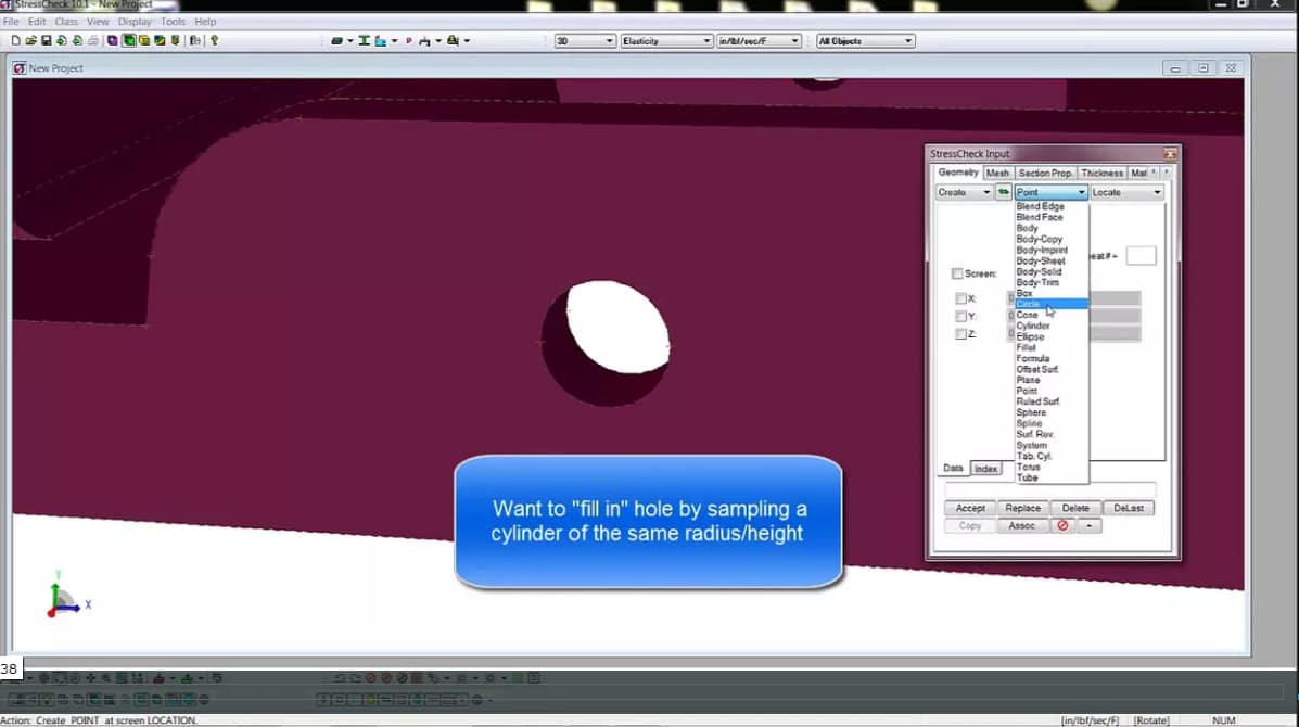 StressCheck Tutorial: Modifying Imported Geometry to Add a Parametrically Driven Hole - ESRD