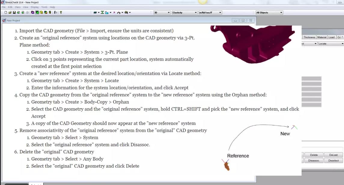 StressCheck Tutorial: Moving Imported CAD Geometry to a New Reference System - ESRD