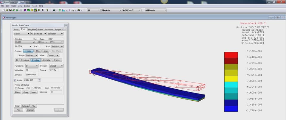 StressCheck Tutorial: 3-Pt Bending Specimen with Normal Spring Constraints - ESRD