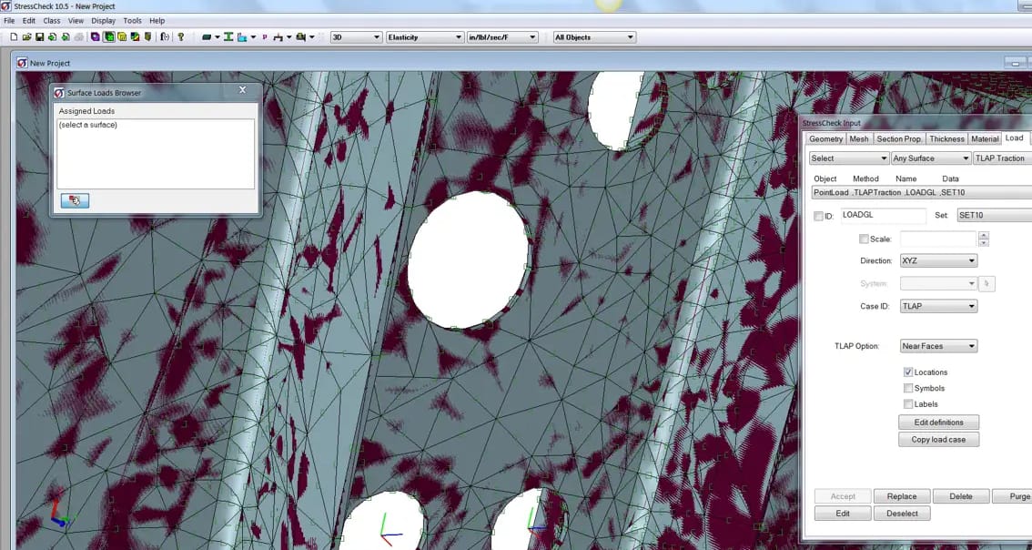 StressCheck Tutorial: Surface Loads Browser for Checking Load Assignments - ESRD