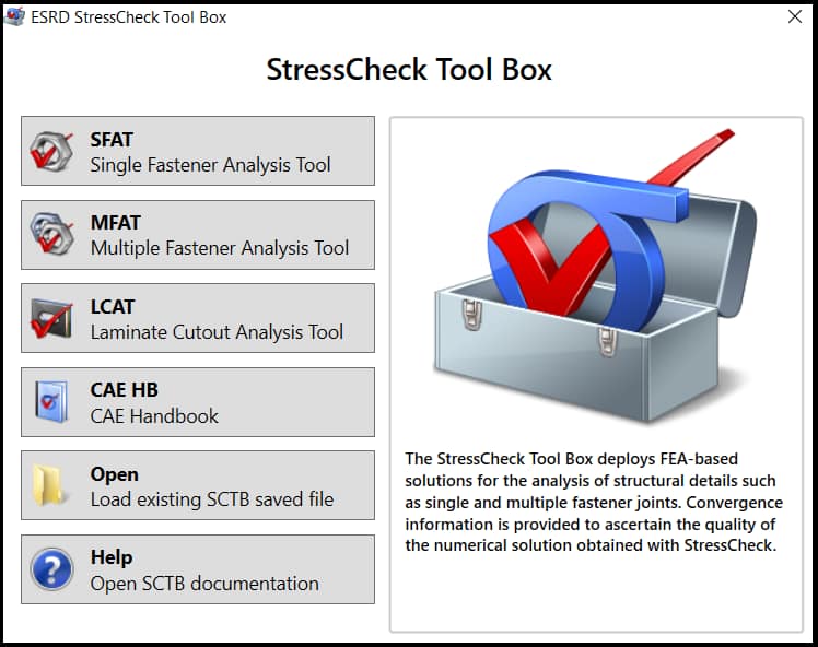 StressCheck Tool Box | ESRD | Engineering Software Research and Development, Inc.