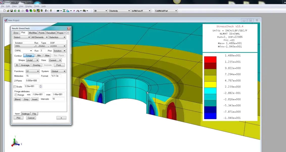 StressCheck Tutorial: Mapping Cold Working Residual Stresses to a Reamed Part via BRS Method - ESRD