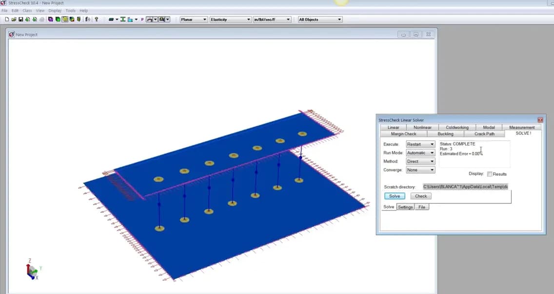 StressCheck Tutorial: Planar Modeling of a Skin-Stiffener-Fasteners Assembly - ESRD