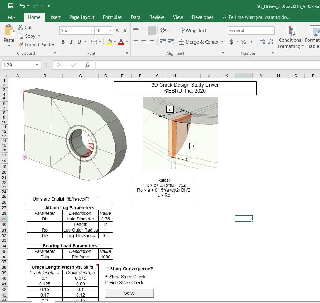 Helpful Hints and Tips: Excel VBA 3D Crack Design Study - ESRD