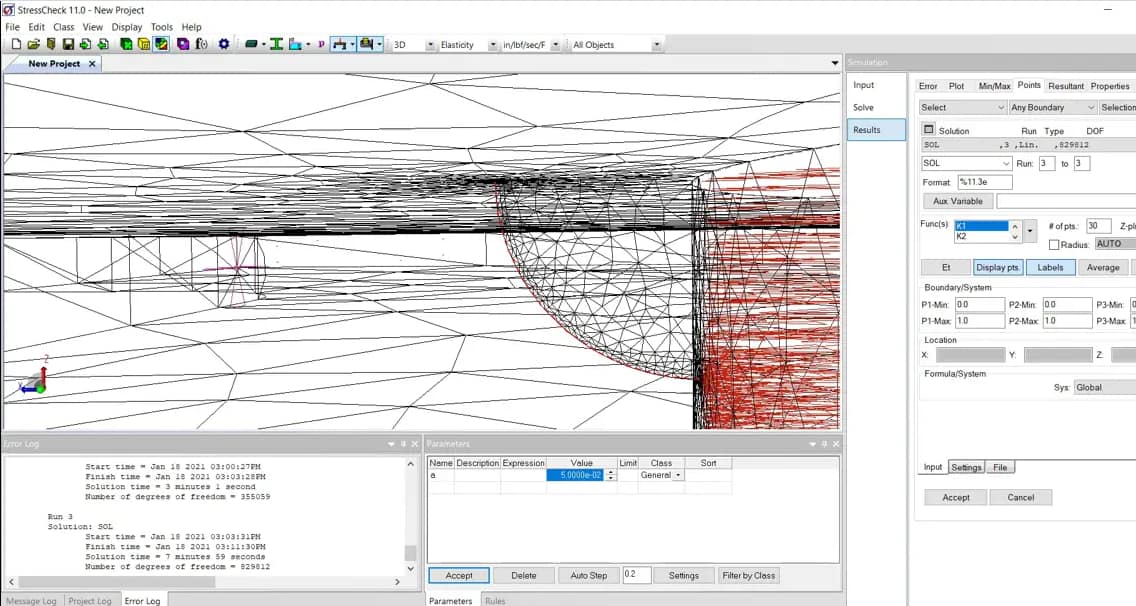 StressCheck Tutorial: Crack Front Automeshing/Auto Integration Radius Features - ESRD