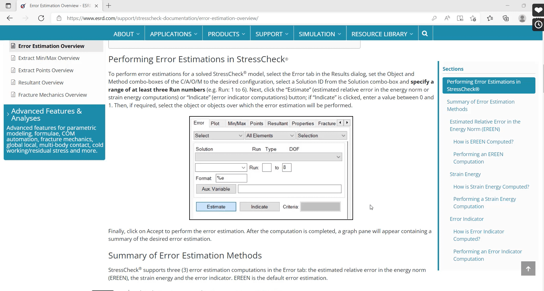 Stresscheck Tutorial Error Estimator And Error Indicator Overview Esrd