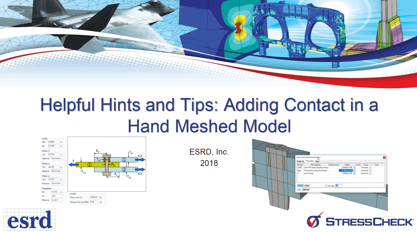 Helpful Hints and Tips: Adding Contact to a Hand Meshed Model - ESRD