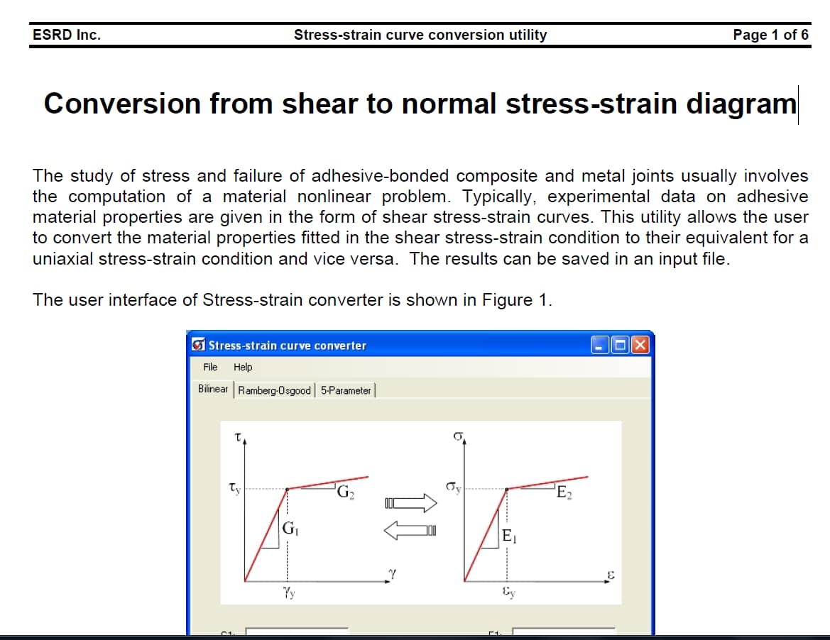 Helpful Hints and Tips: Converting from Shear to Normal Stress-Strain Diagram - ESRD