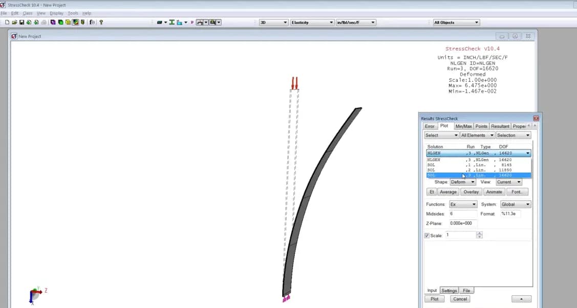 StressCheck Tutorial: Large Deformation Solution for a Laminated Composite Strip - ESRD