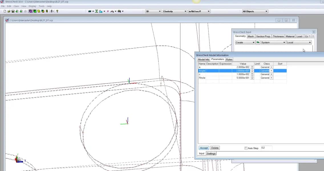 StressCheck Tutorial: Embedding and Meshing a Parametrized Pre-Crack Initiation Surface - ESRD