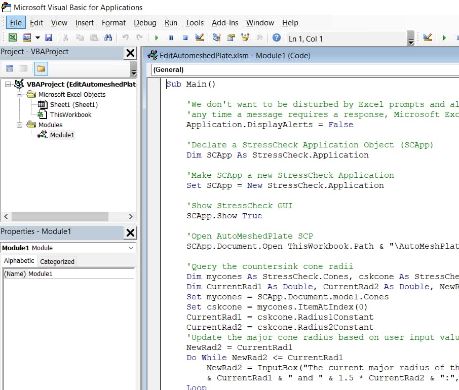 Helpful Hints and Tips: Advanced StressCheck Automation - Model Editing & Updating (Excel VBA ...