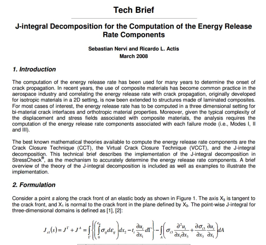 J-Integral Decomposition Technical Brief - ESRD