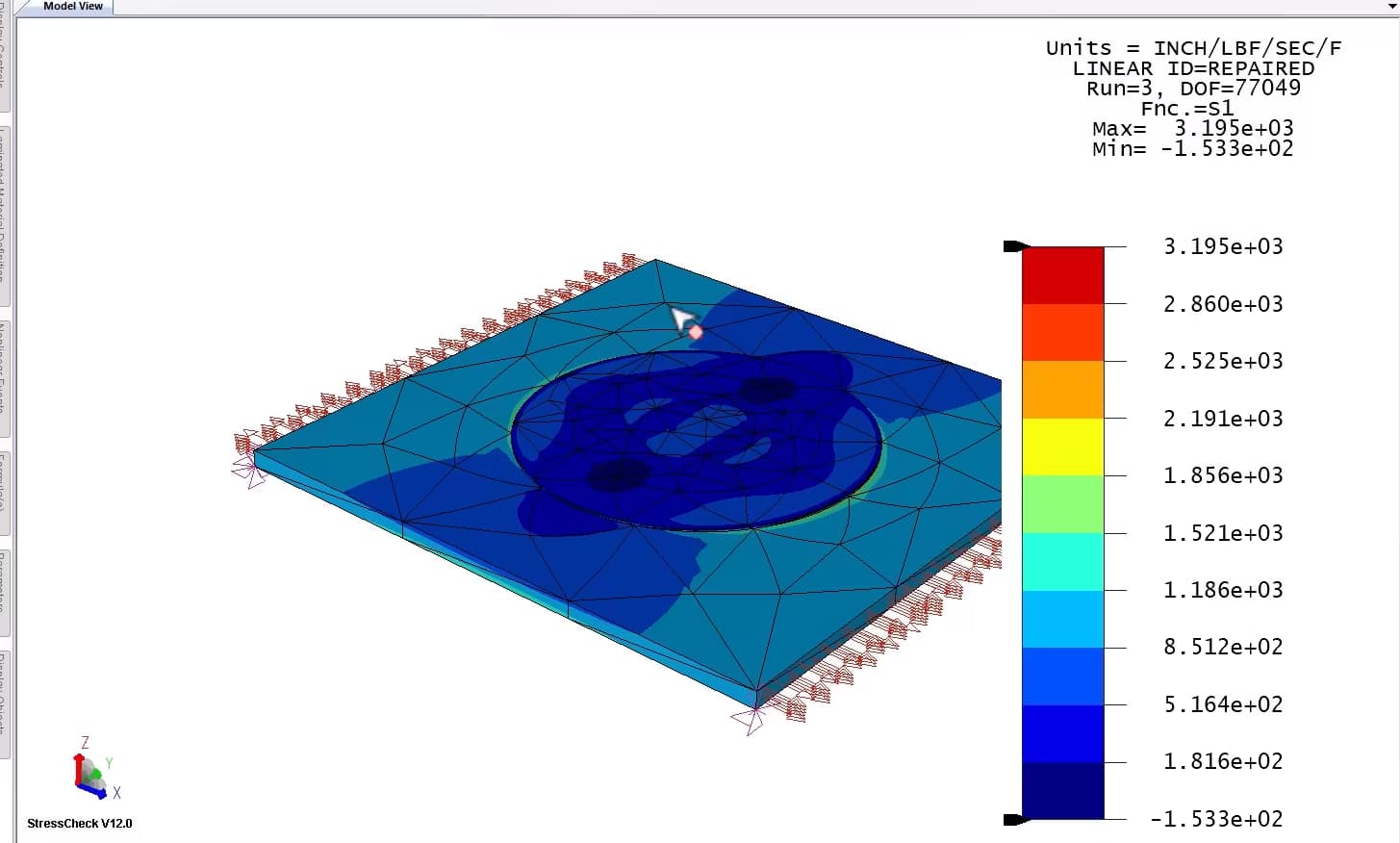 StressCheck Tutorial: Comparing Pre- and Post-Repair Configurations via Fused Auto Contact - ESRD