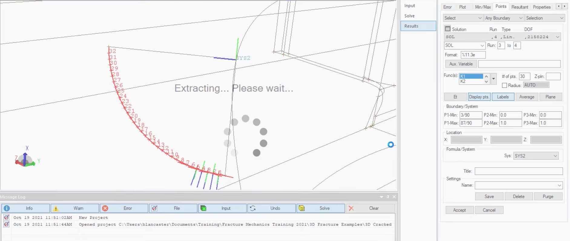 StressCheck Tutorial: Extracting SIF Distributions Over Crack Front Segments - ESRD